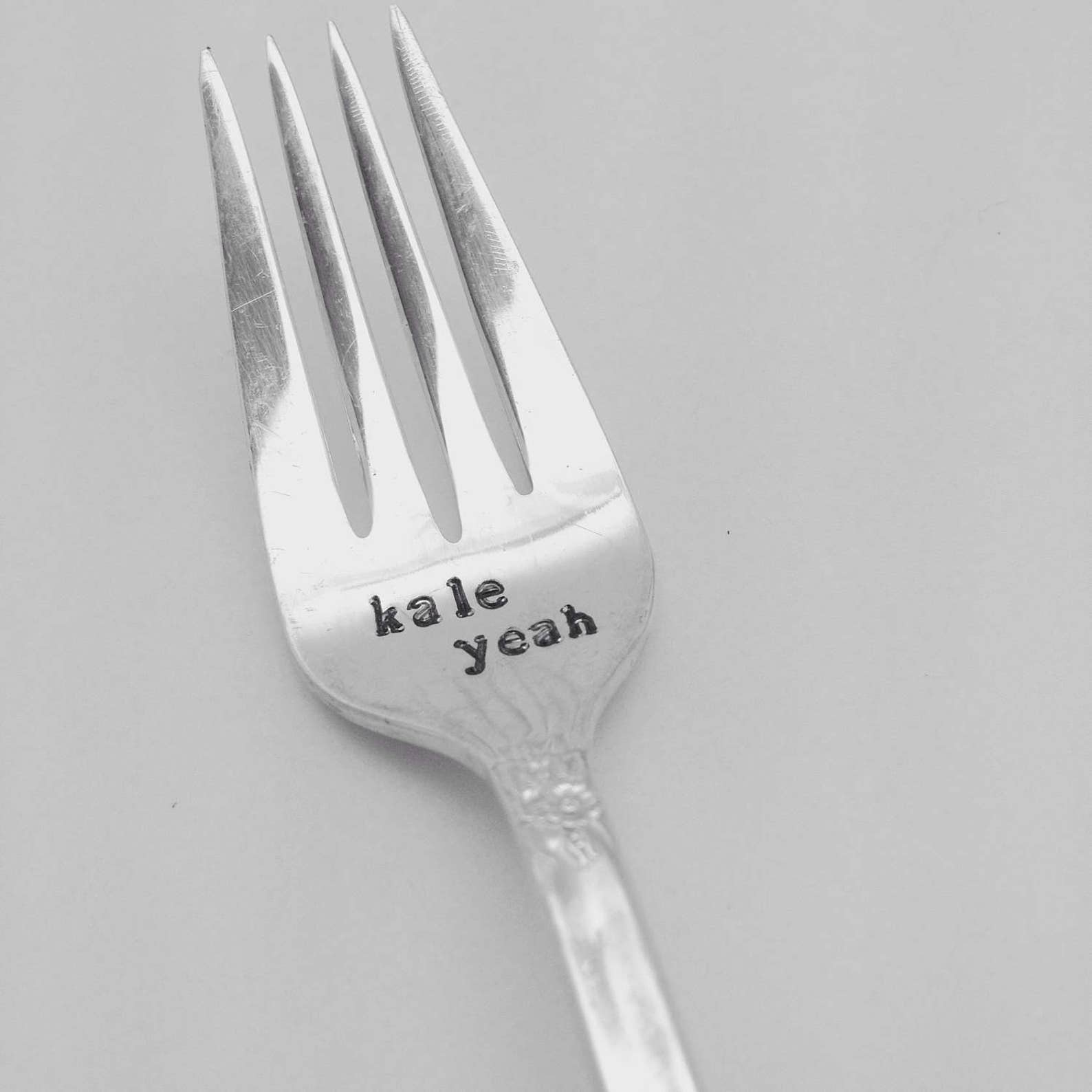 Kale Yeah Fork Handstamped Fork Healthy Eating Gift - Etsy