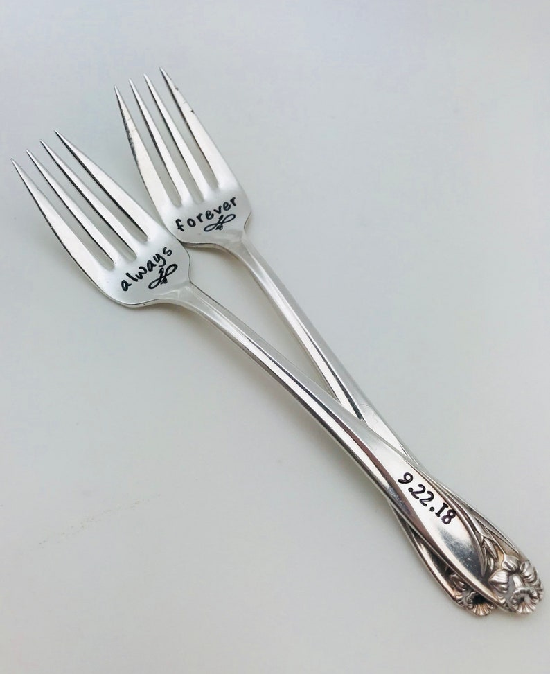 Custom Wedding Forks Always and Forever Personalized Wedding - Etsy