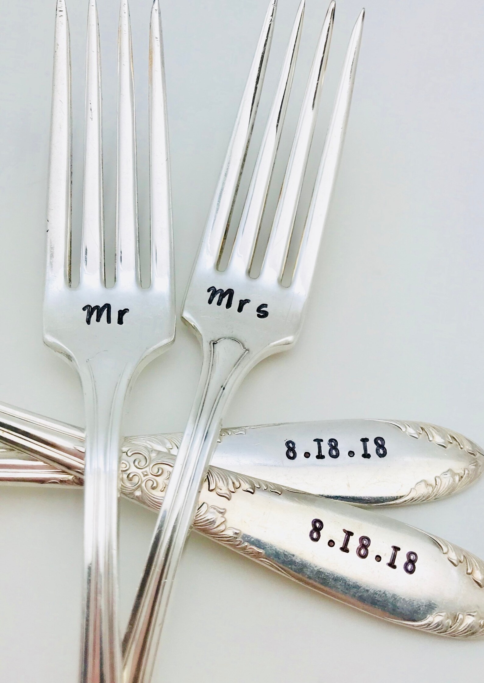 Mr Mrs Wedding Forks Wedding Cake Forks Vintage Silverplate | Etsy
