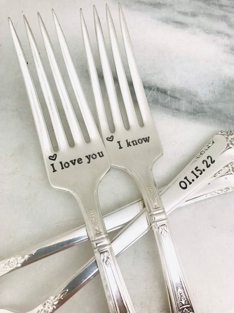 Wedding Cake Forks Anniversary Forks I Love You Forks Star - Etsy