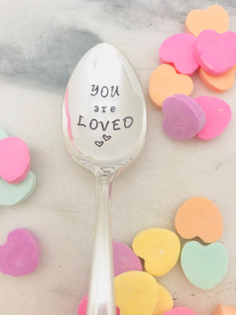 Handstamped Vintage Spoon Stamped Spoon You Are Loved - Etsy