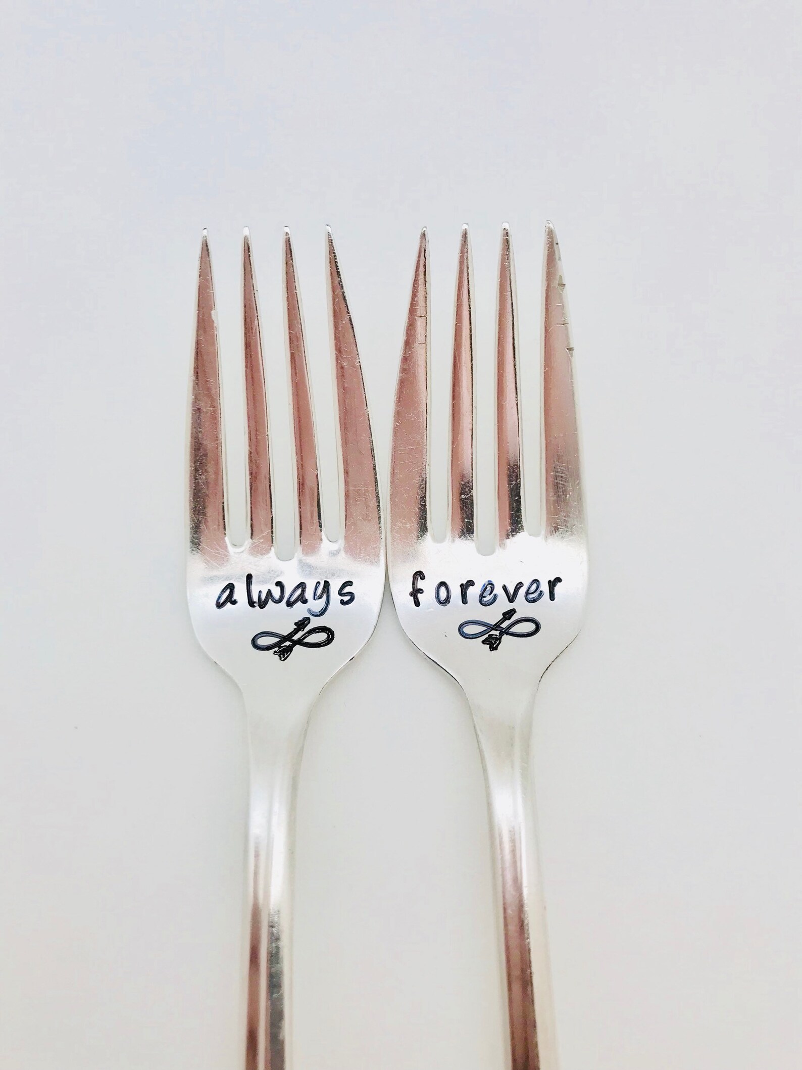 Custom Wedding Forks Always and Forever Personalized Wedding - Etsy