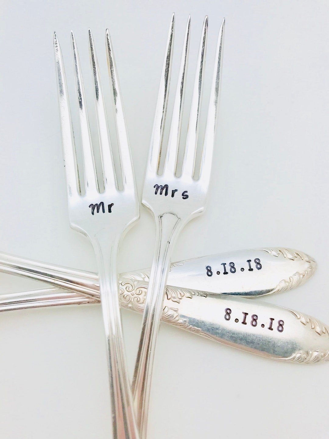 Mr Mrs Wedding Forks, Wedding Cake Forks, Vintage Silverplate Cake ...
