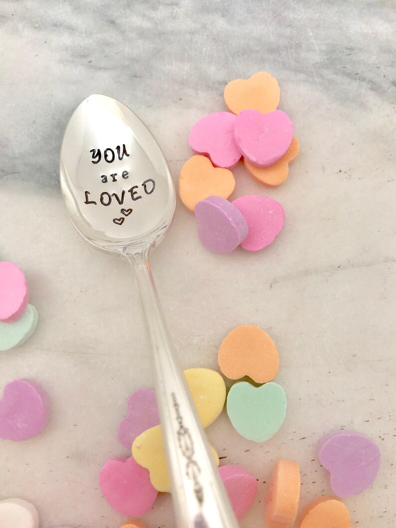 Handstamped Vintage Spoon Stamped Spoon You Are Loved | Etsy