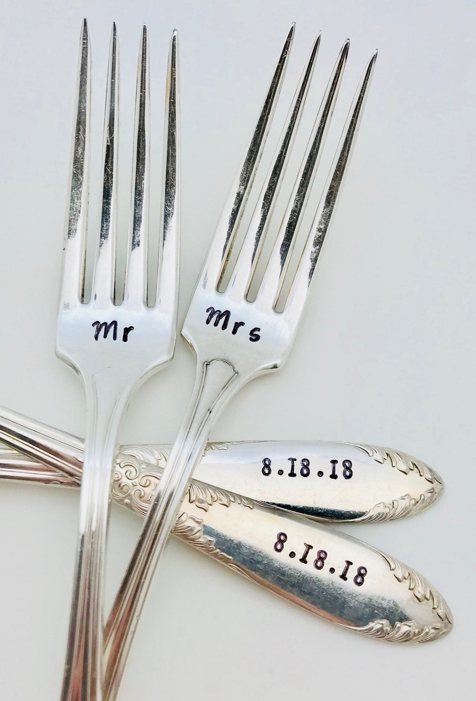 Mr Mrs Wedding Forks Wedding Cake Forks Vintage Silverplate | Etsy