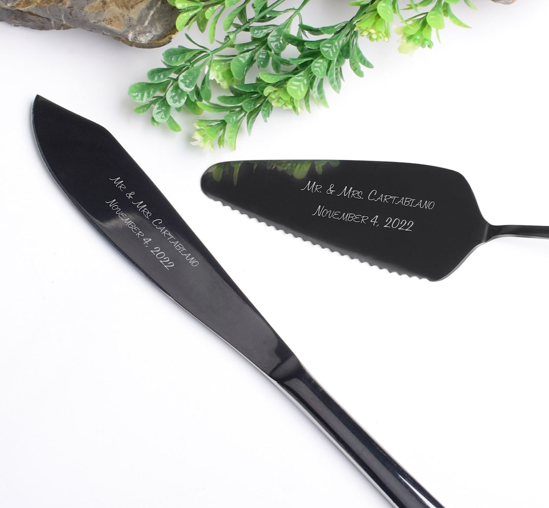 Custom Engraved Wedding Cake Cutter Set - Personalized Cake Knife and ...
