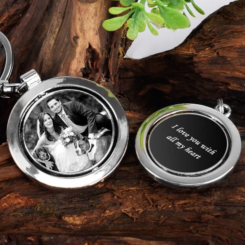Rotatable Photo Keychain Personalized Keychain Picture - Etsy