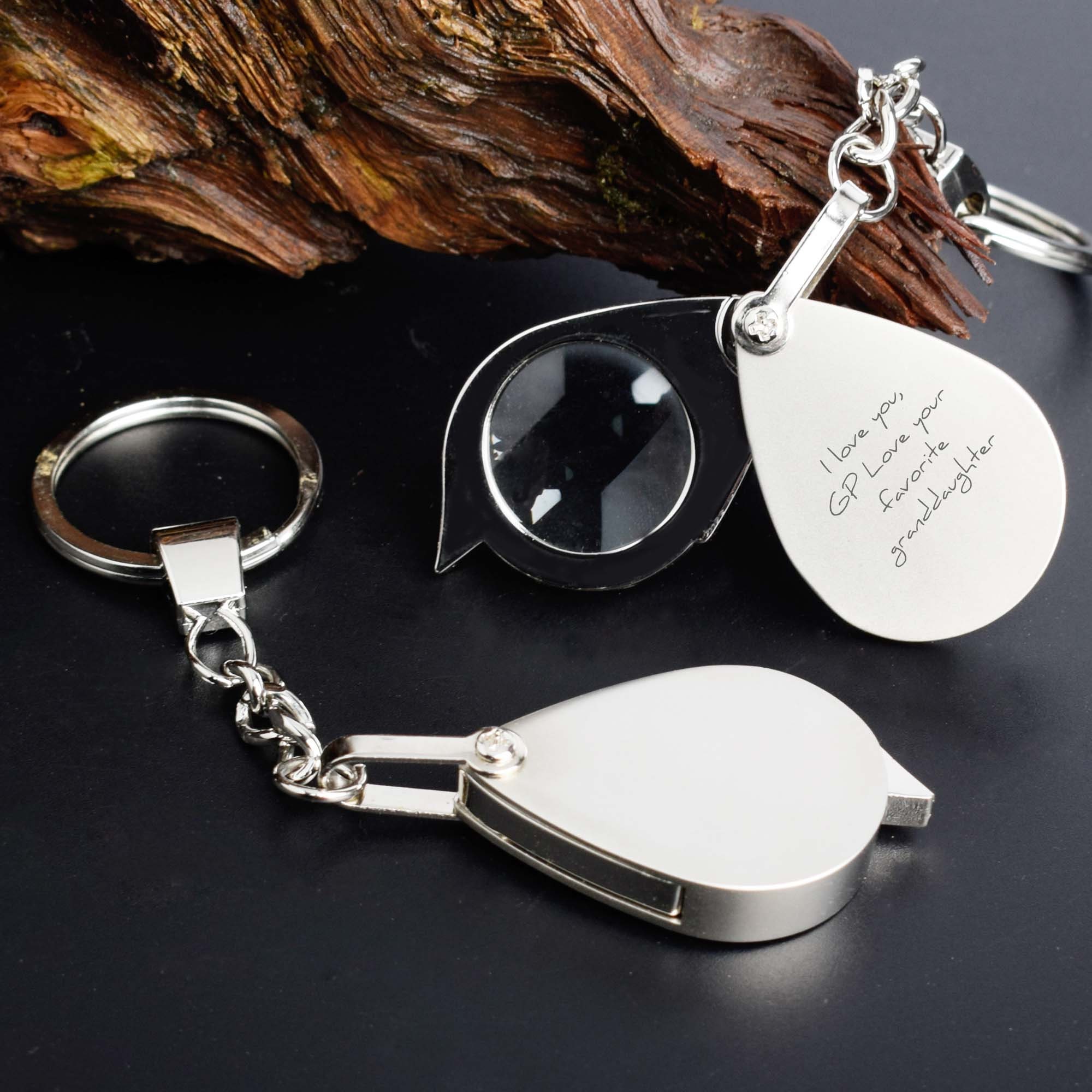 Flip-open Loupe Magnifying Glass Key Chain Keychain | Etsy
