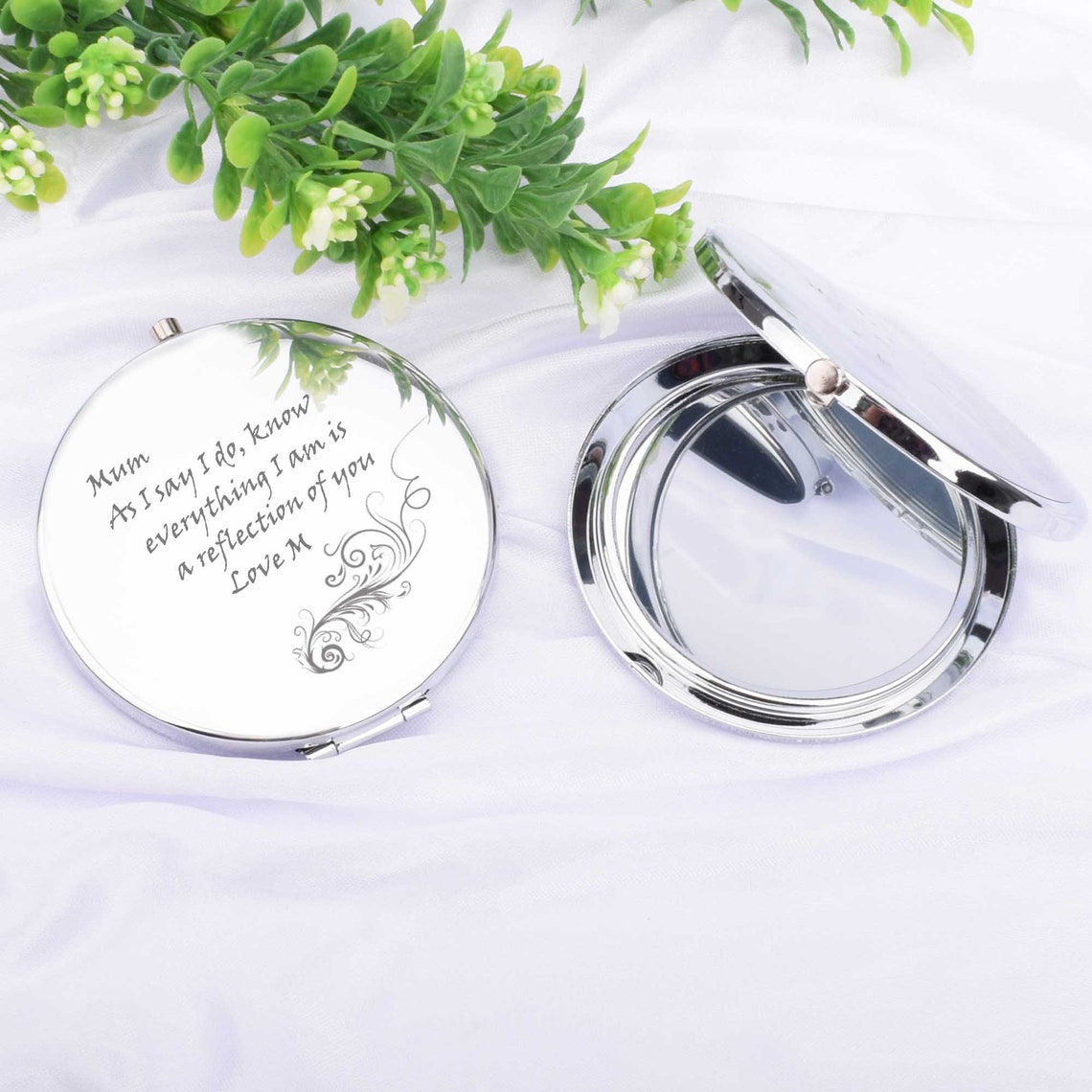 Compact Mirror Personalize Engraved Pocket Mirror Purse Mirror - Etsy