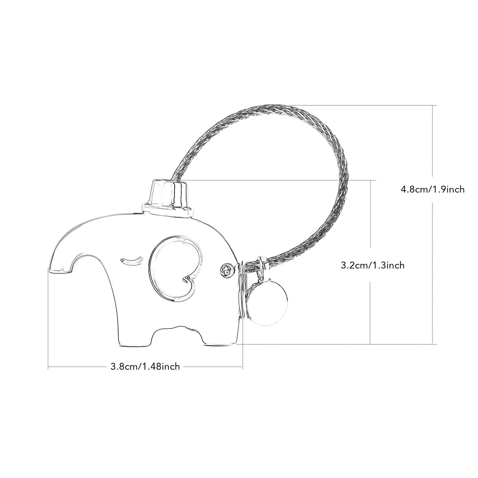 Elephant Keychain With Personalized Engraved Message on It as - Etsy