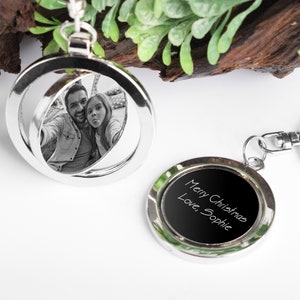 Rotatable Photo Keychain Personalized Keychain Picture Engraved Gift ...