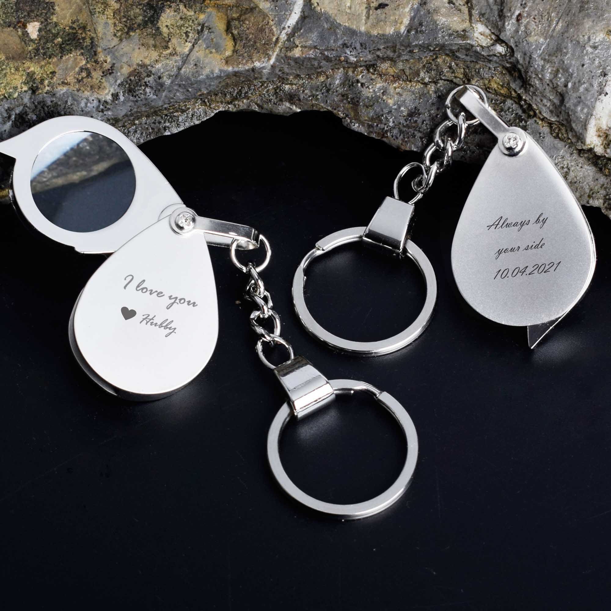 Flip-open Loupe Magnifying Glass Key Chain Keychain | Etsy