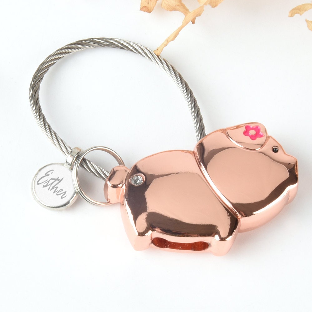 Personalized Pig keychain Anniversary Gift Valentines's | Etsy