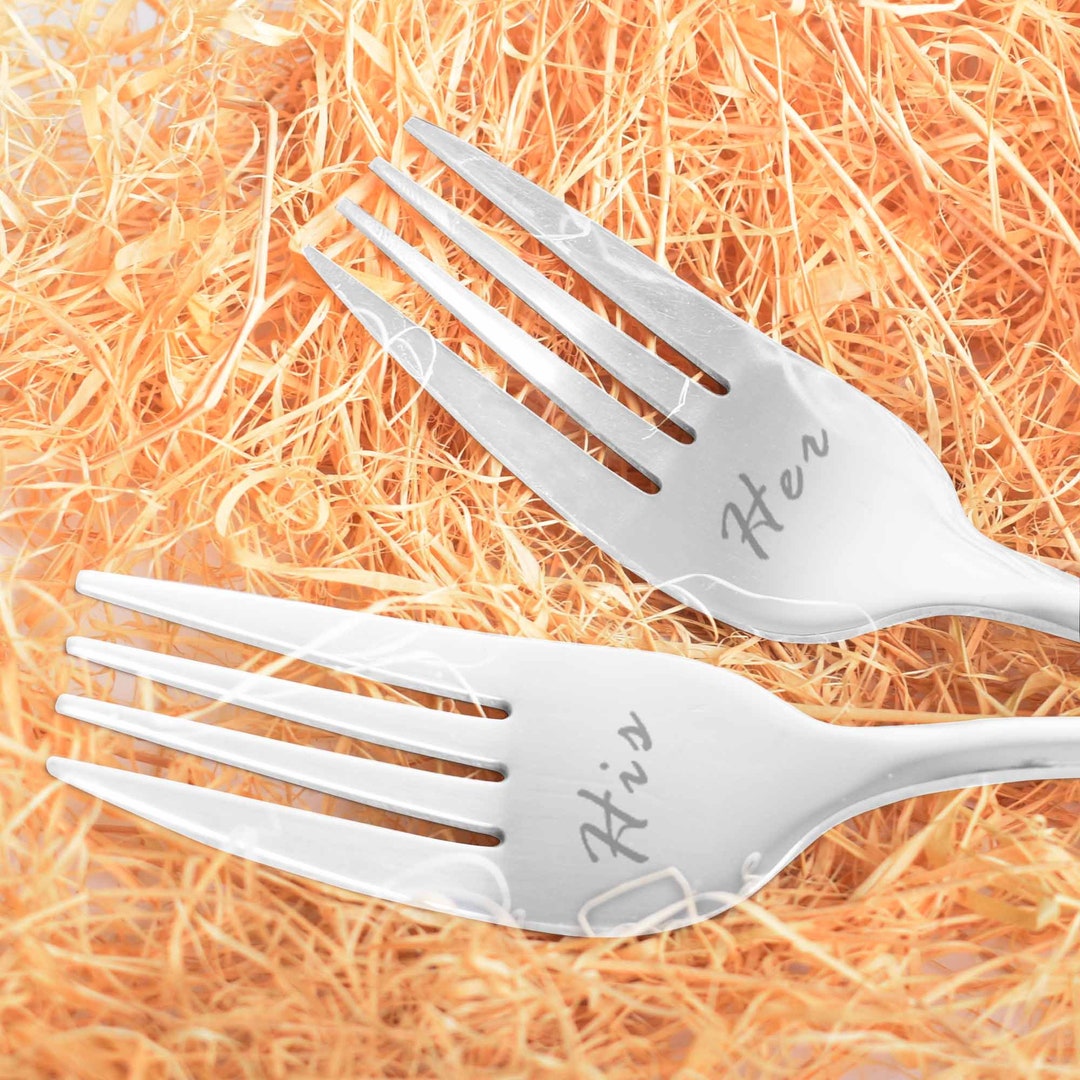 Engraved Wedding Forks Set, Personalized Stainless Steel Anniversary ...
