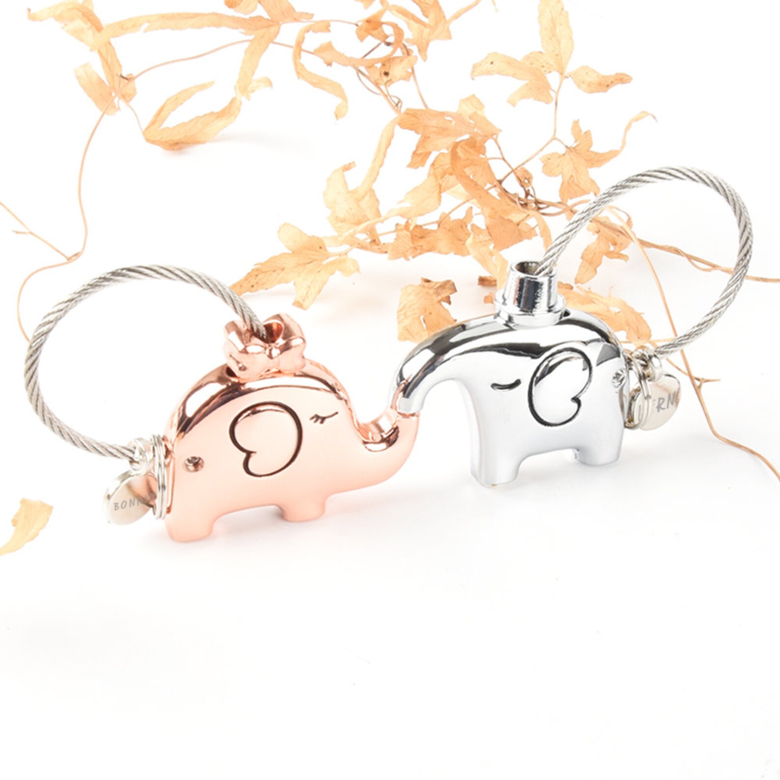 Elephant Keychain With Personalized Engraved Message on It as - Etsy