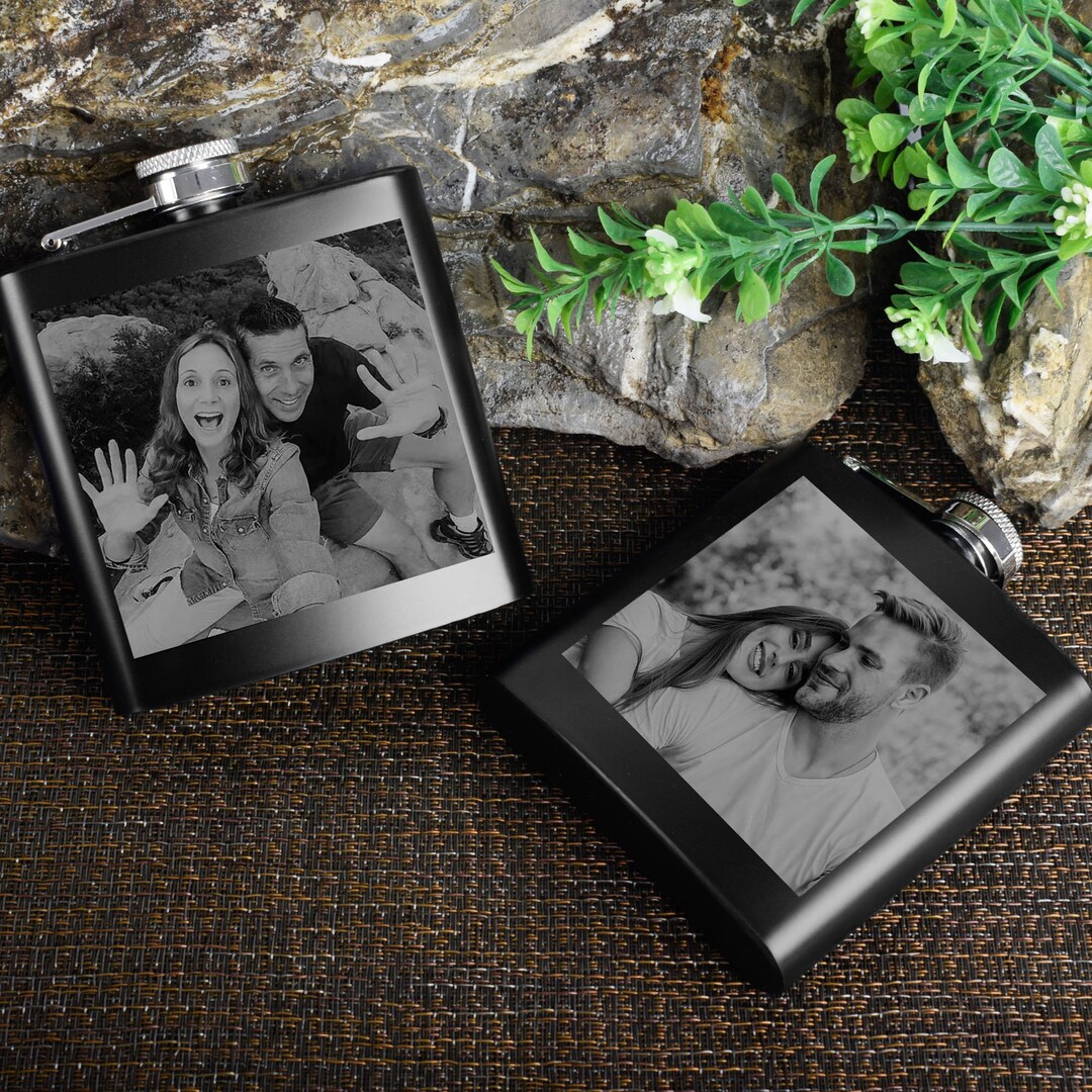 Flask Personalized, Photo Hip Flask for Men, Picture Engraved Flask ...