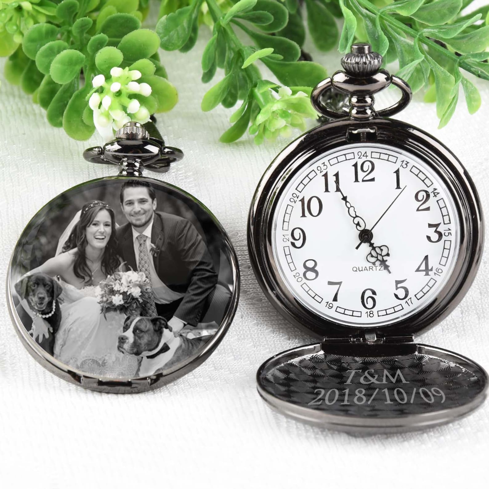Pocket Watch Engraved photo Anniversary Personalized Gift | Etsy