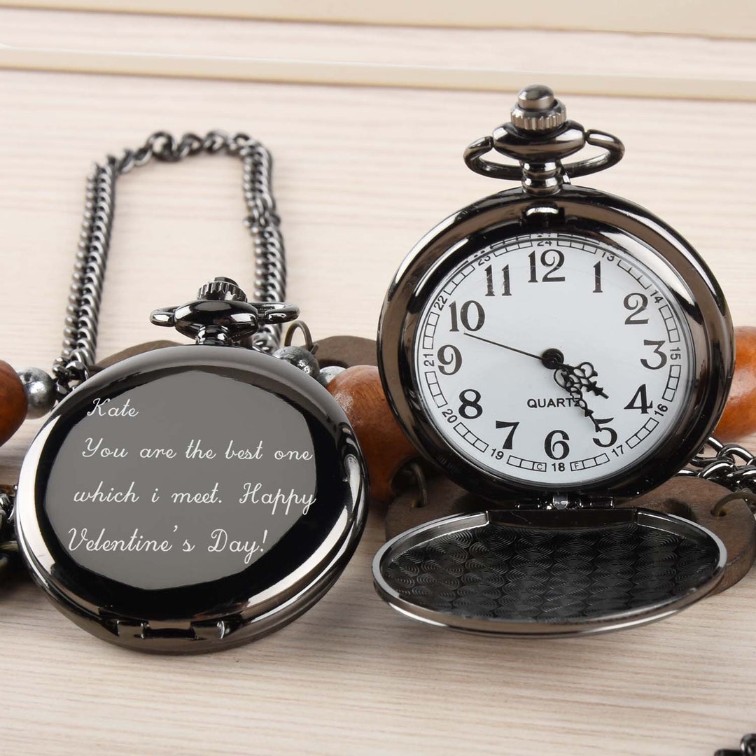Pocket Watch Engraved Photo Anniversary Personalized Gift - Etsy
