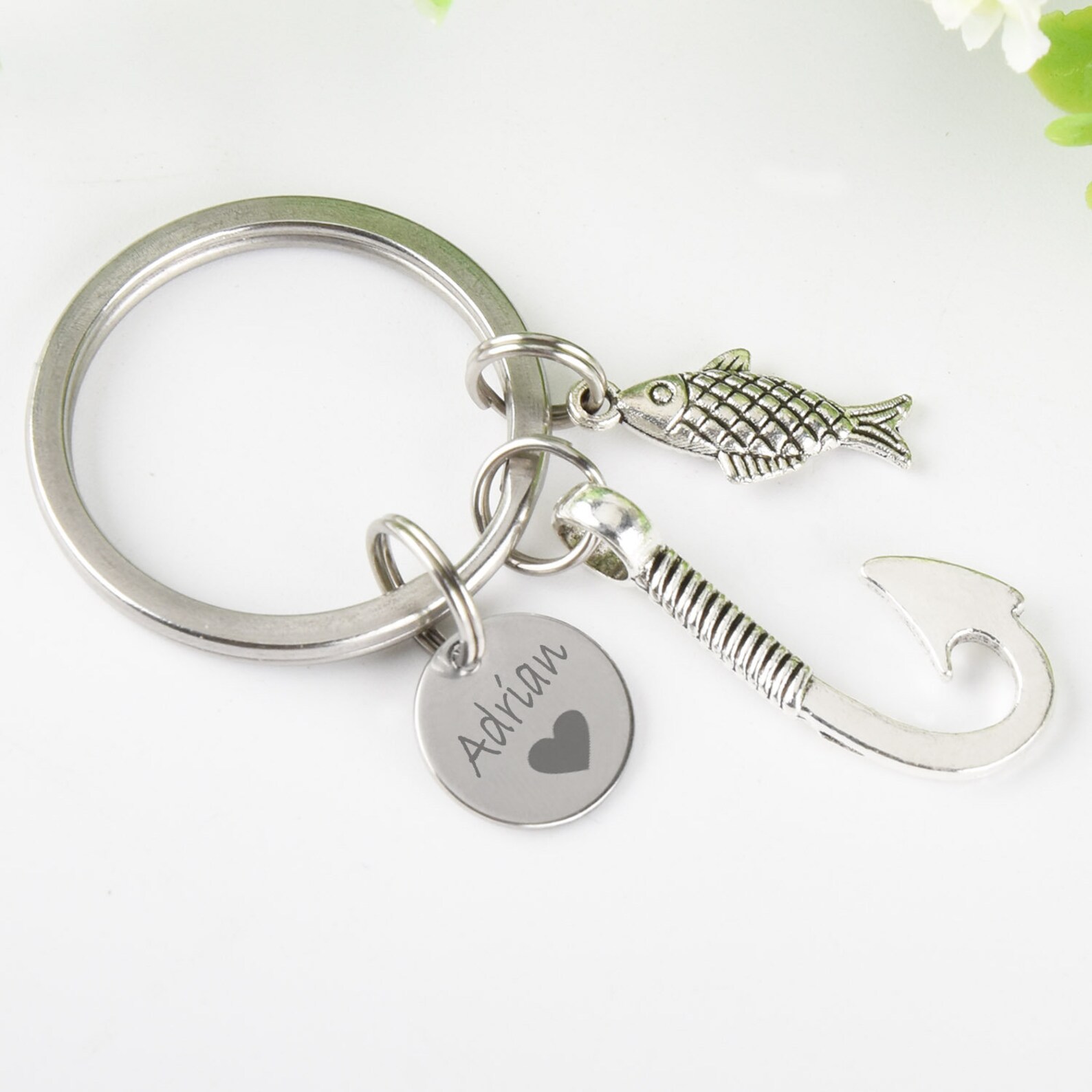 Fish Keychain Fishing Keychain Husband Keychain Dad Gift - Etsy