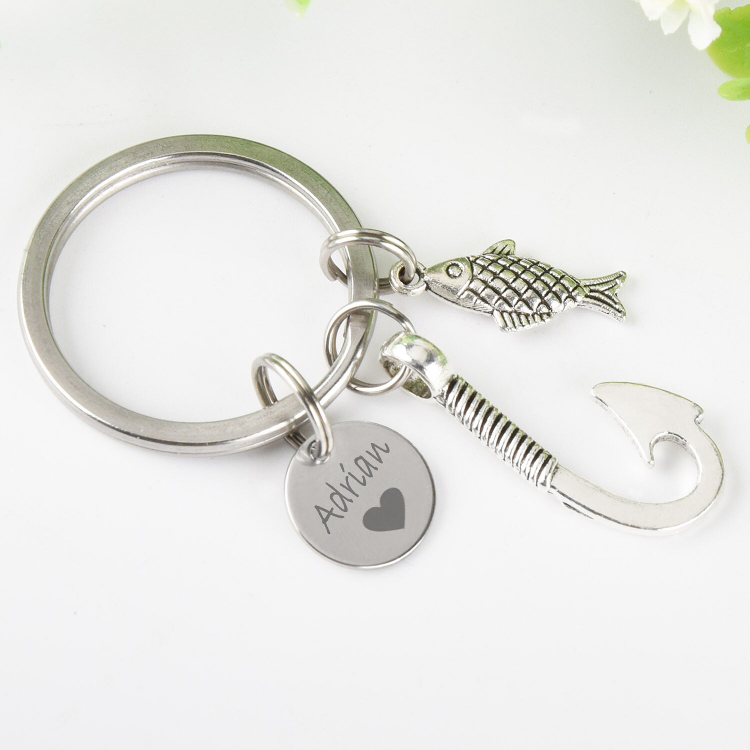 Fish keychain Fishing keychain Husband Keychain Dad Gift | Etsy