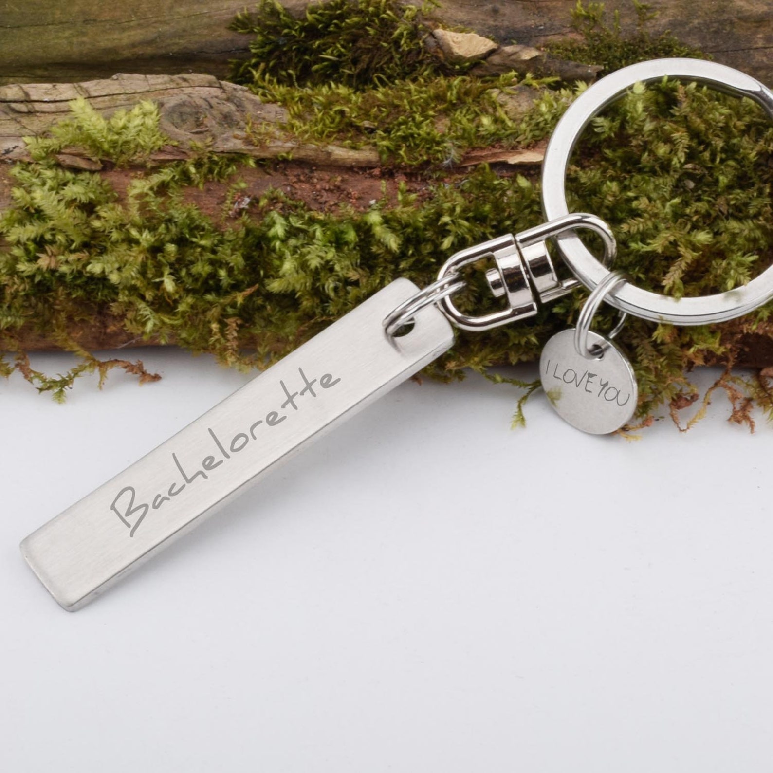 Personalized Key Chain engraved Key Ring With Message I Love - Etsy
