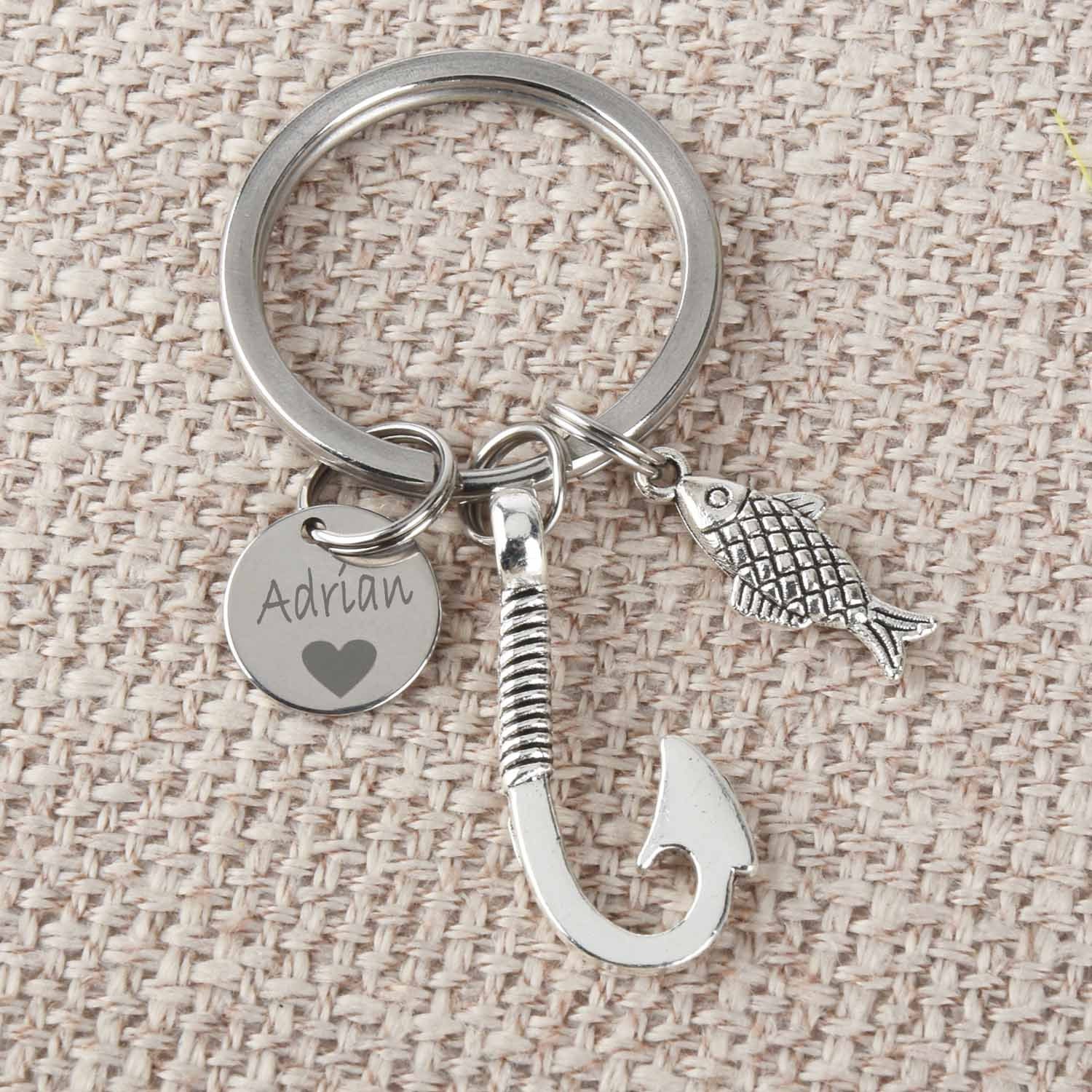 Fish keychain Fishing keychain Husband Keychain Dad Gift | Etsy