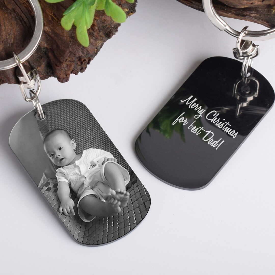 Photo Keychain Gift-engraving Picture Keyring Gift Idea for Him - Etsy