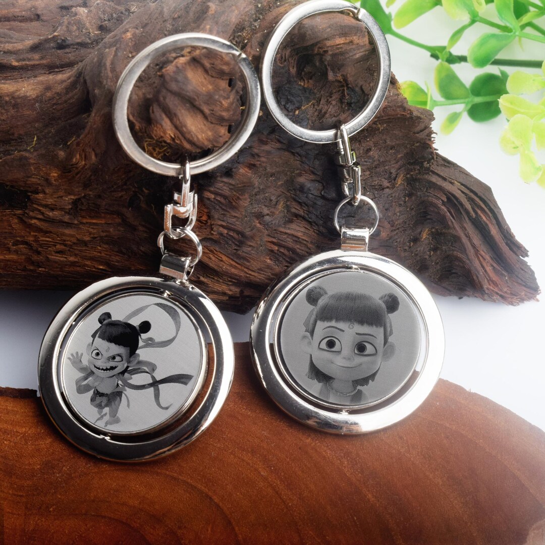 Nezha Rotatable Photo Personalized Keychain Picture Engraved ...