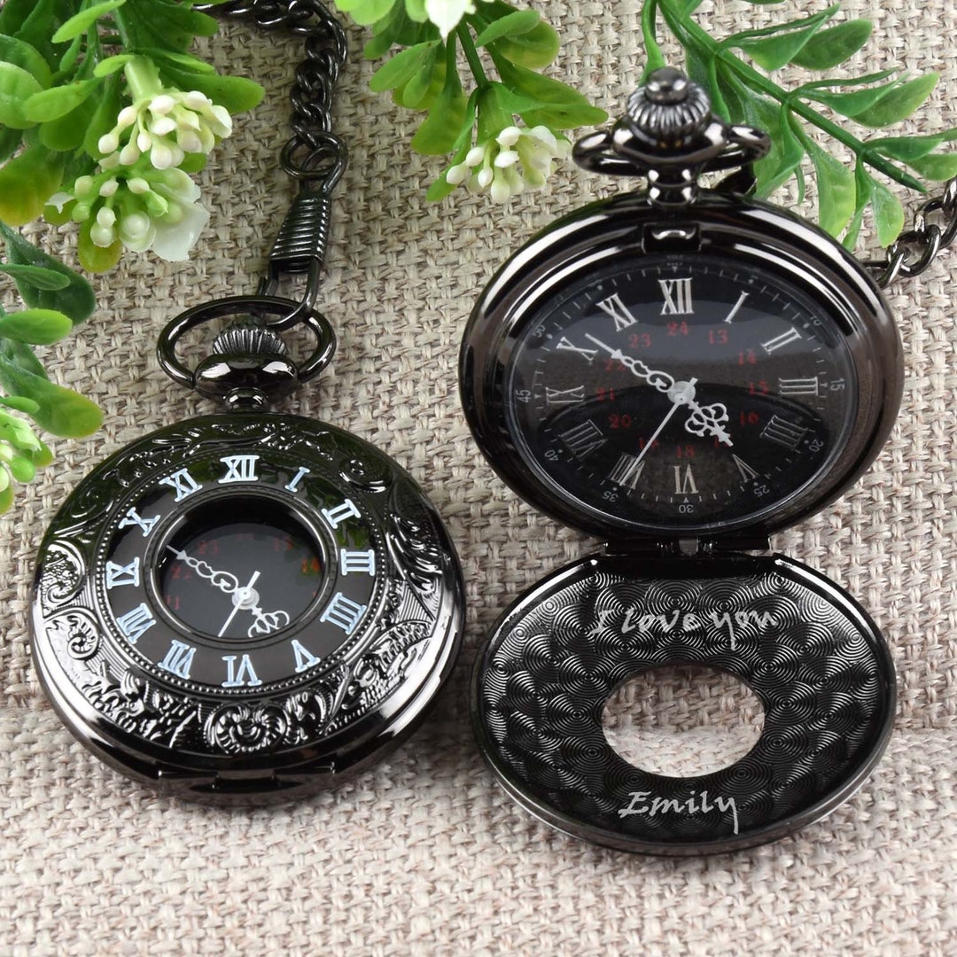Pocket Watch Personalized Men Gift Custom Pocket Watch - Groomsmen Gift ...