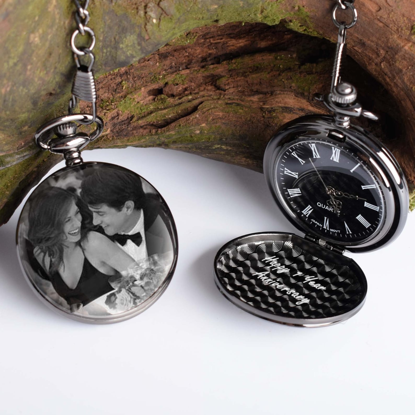 Pocket Watch Engraved With Photo or Handwriting, Personalized Watch ...