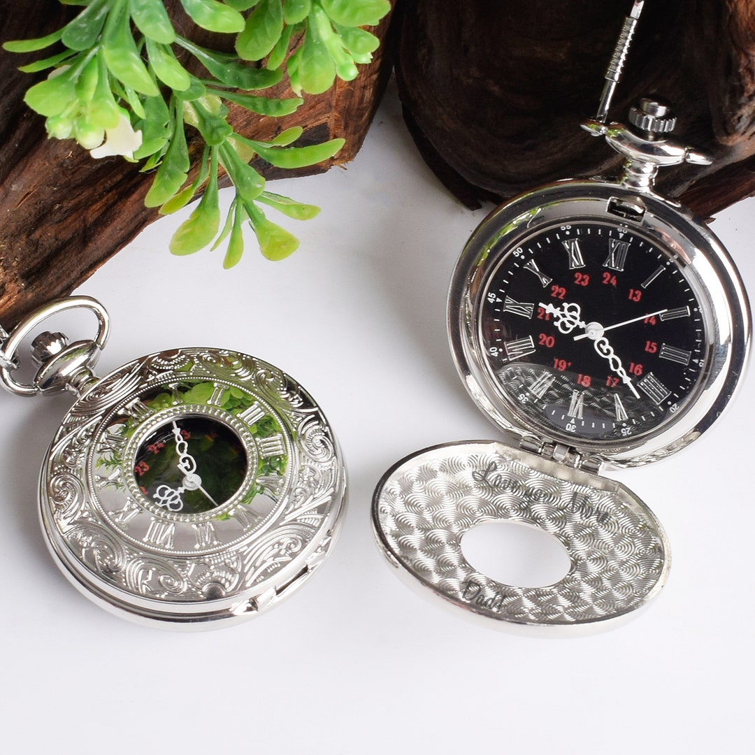 Vintage Roman Numerals Pocket Watch Personalized for Custom Men Gift ...