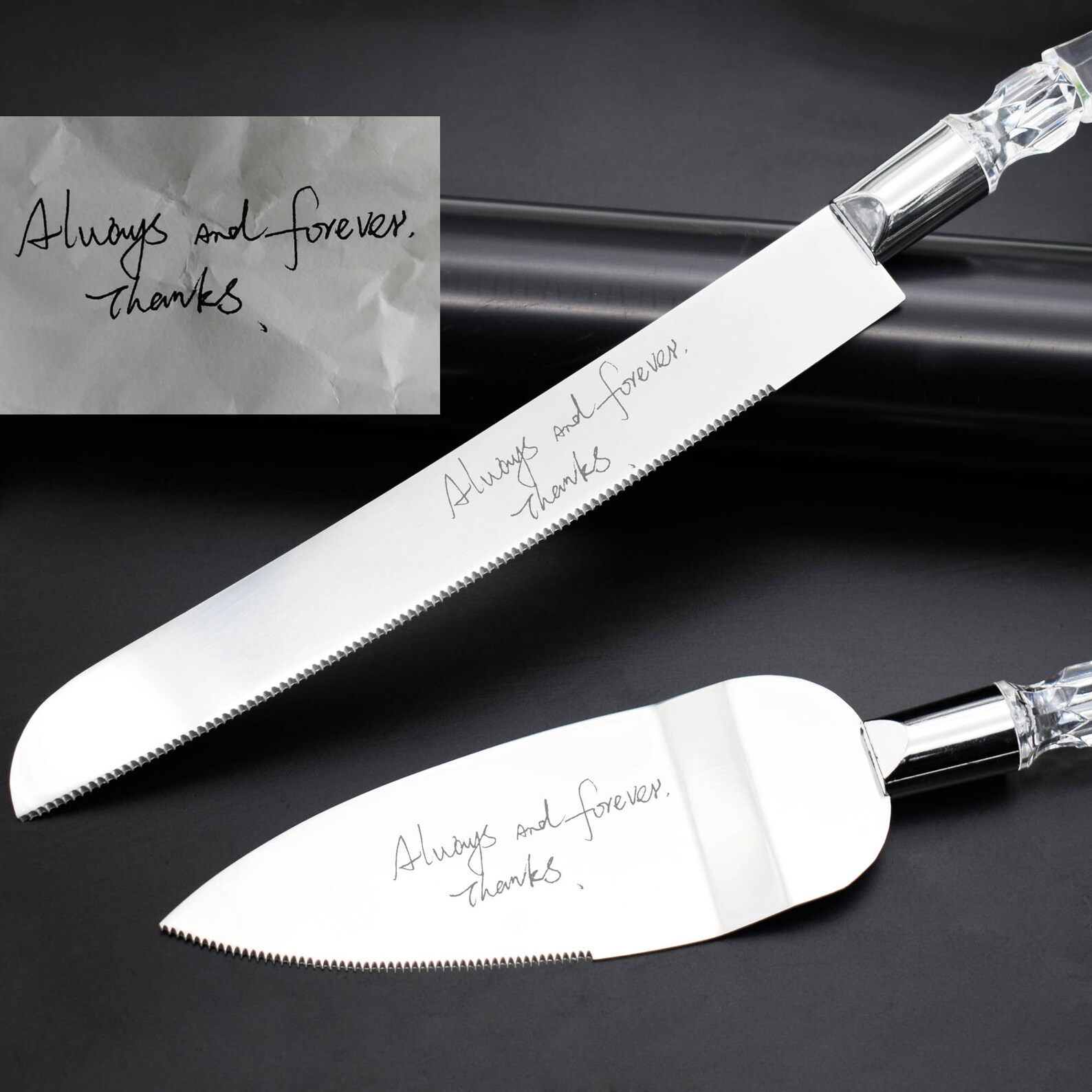 Cake Cutter Wedding Engraved Cake Server Knife Set Custom Cake - Etsy
