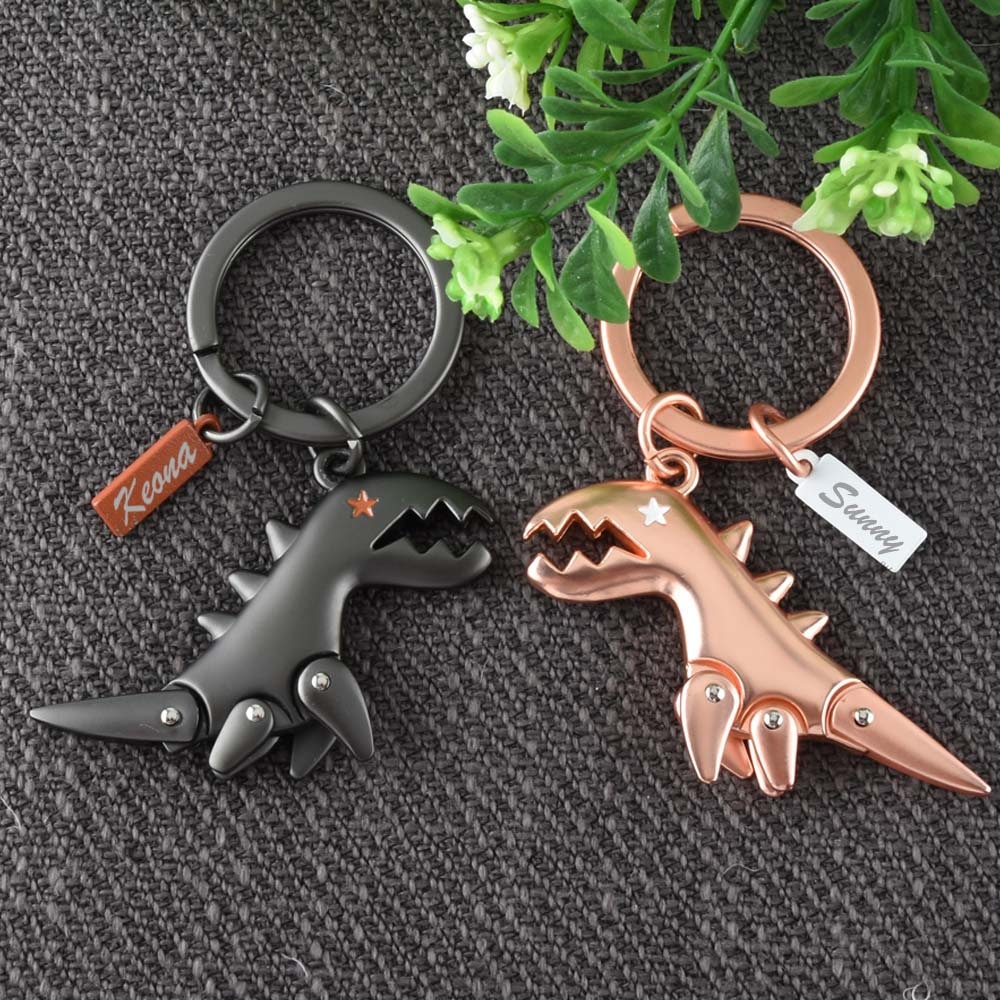 Dinosaur Keychain dinosaur keyring Animal keychain boy | Etsy