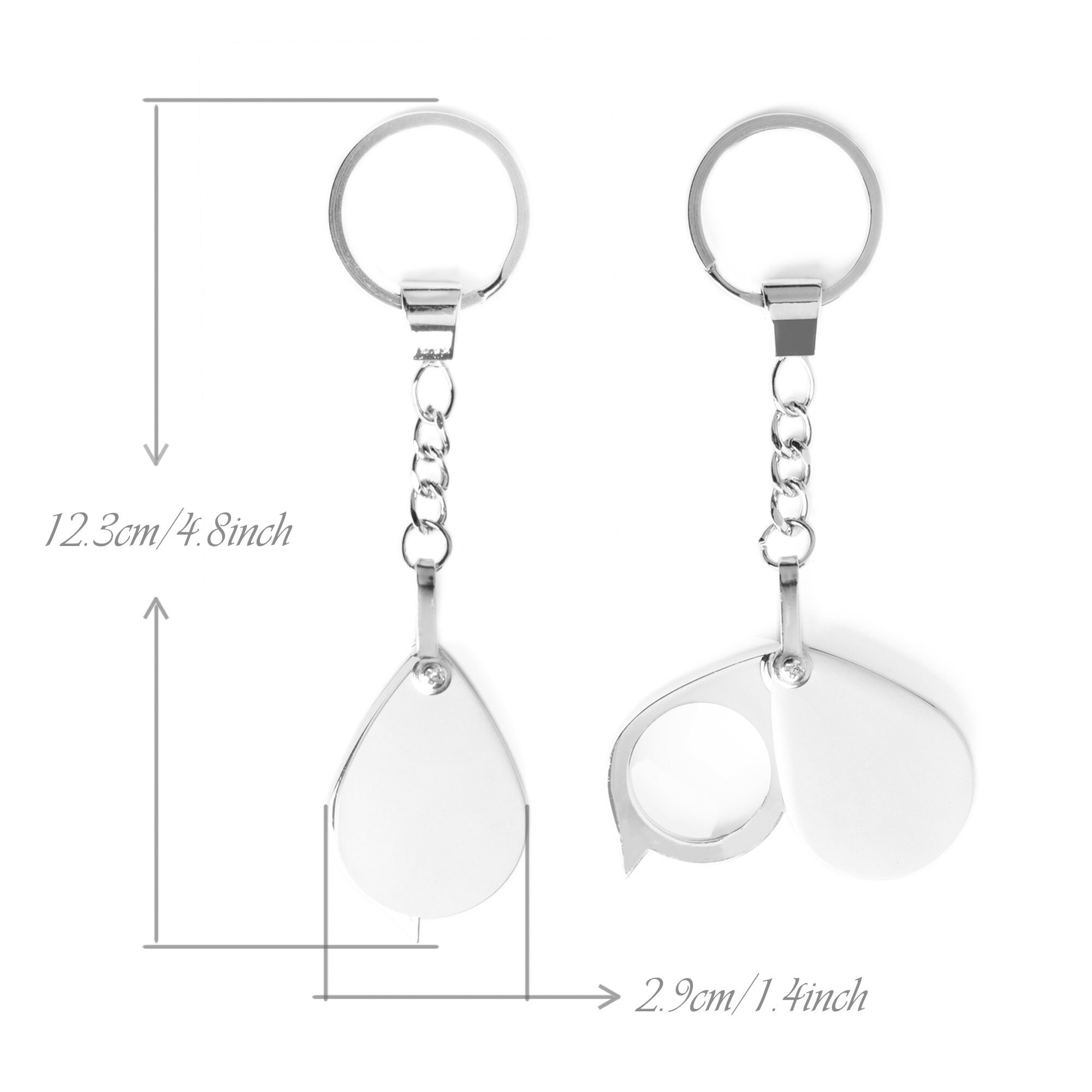 Flip-open Loupe Magnifying Glass Key Chain Keychain | Etsy