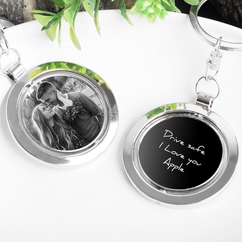 Rotatable Photo Keychain Personalized Keychain Picture Engraved Gift ...