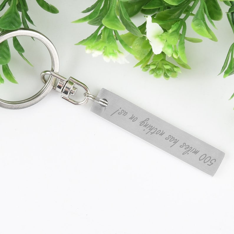 Personalized Key Chain-engraving Key Ring With Cordinates Key - Etsy