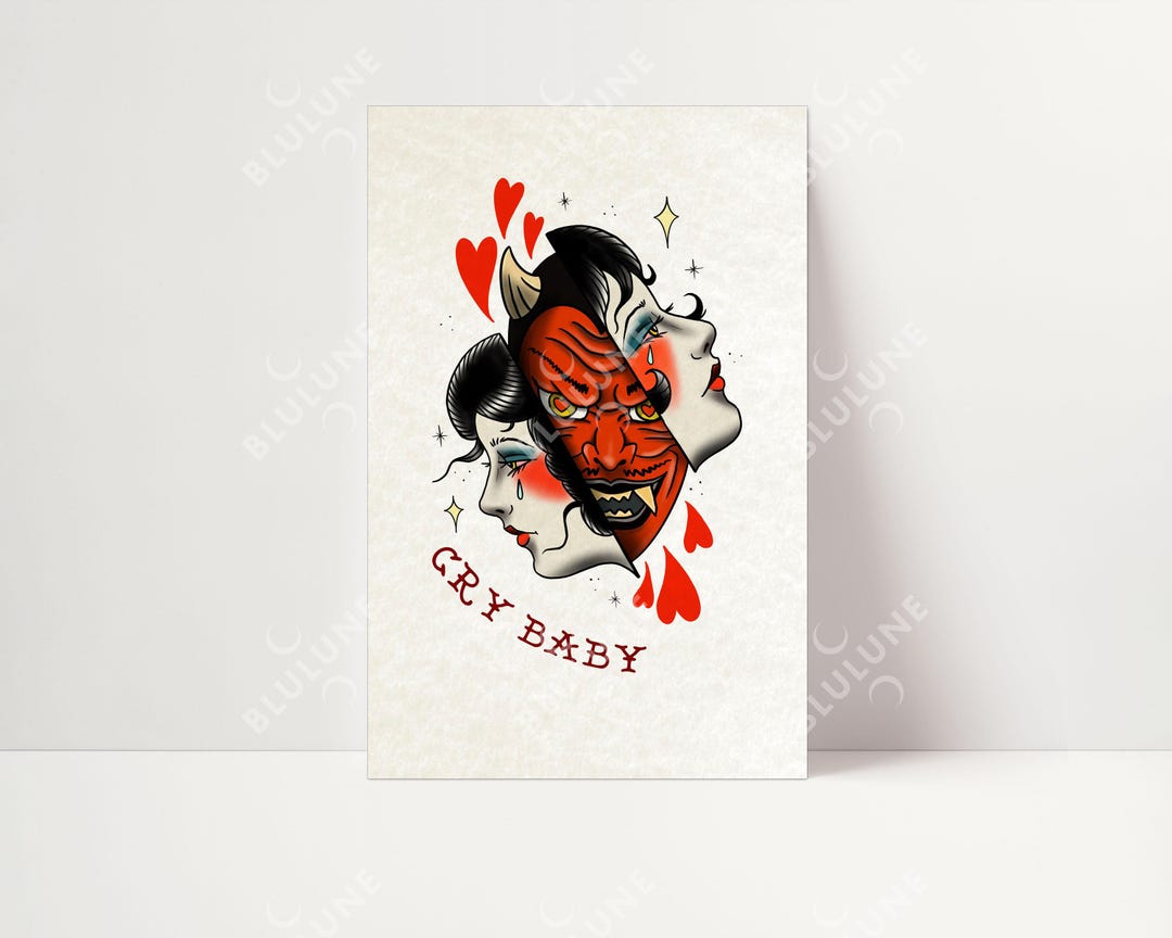 Cry Baby Poster - Traditional Tattoo Art - Etsy