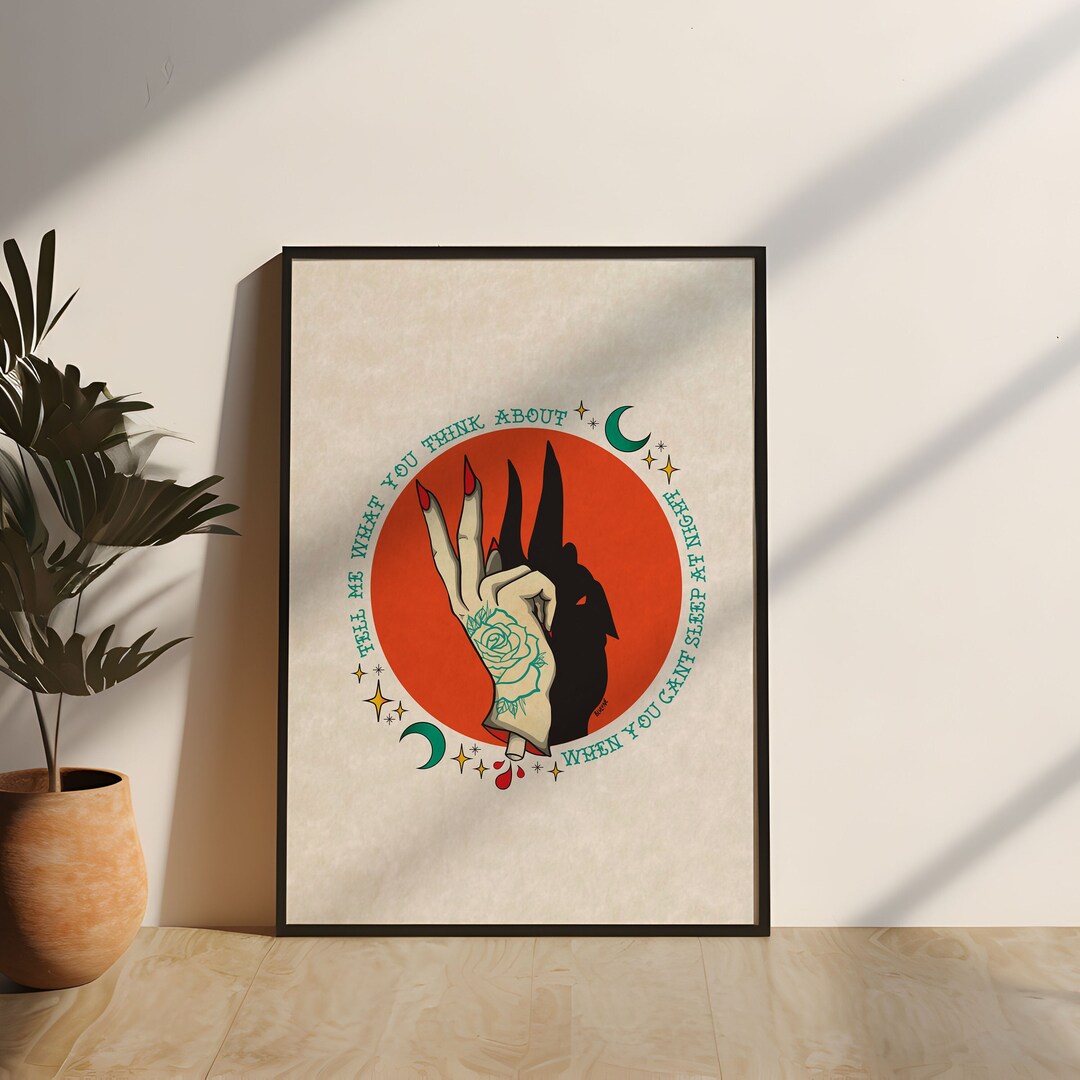 Tattoo Style Poster Shadow Puppets Art Print Wall Art Instant Download ...