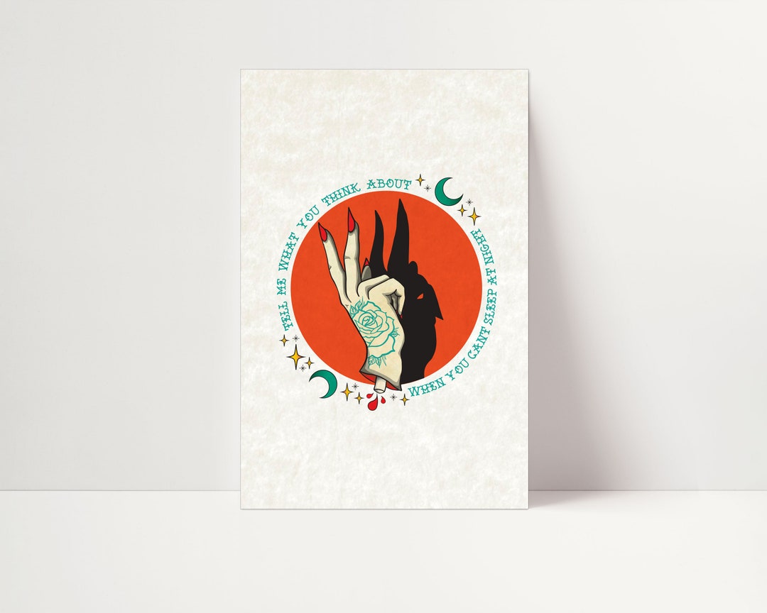 Shadow Puppets - Tattoo Style Art, Print, Sticker, Poster, Edgy Home ...