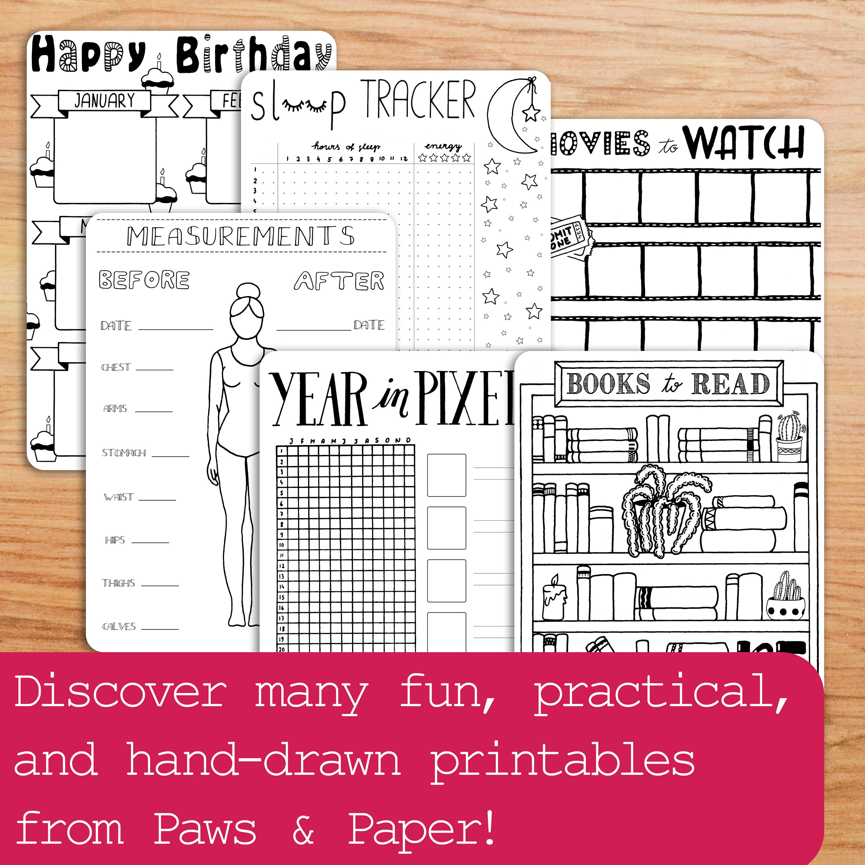 Printable Body Measurements Chart for Your Bullet Journal or Planner ...