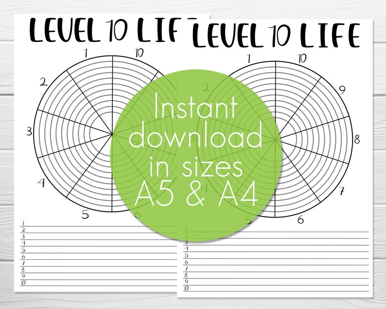 Level 10 Life Goal Setting Printable Bullet Journal Printable Planner ...
