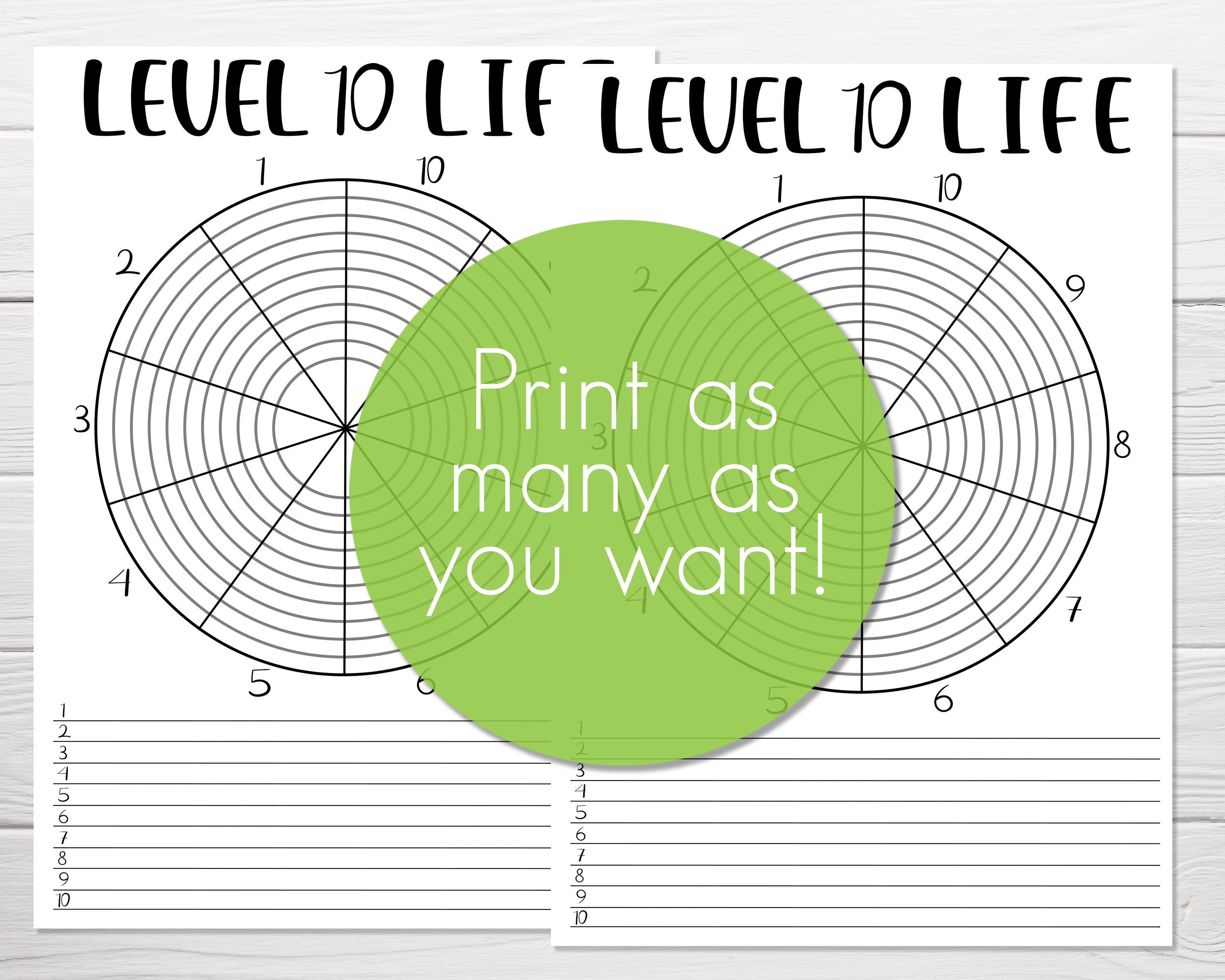 Level 10 Life Goal Setting Printable Bullet Journal Printable Planner ...