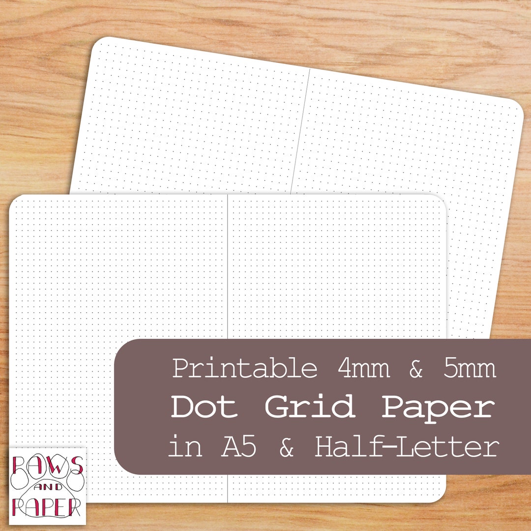 Printable Dot Grid Paper, A5, Half Letter Size, Planner Inserts, Bullet ...