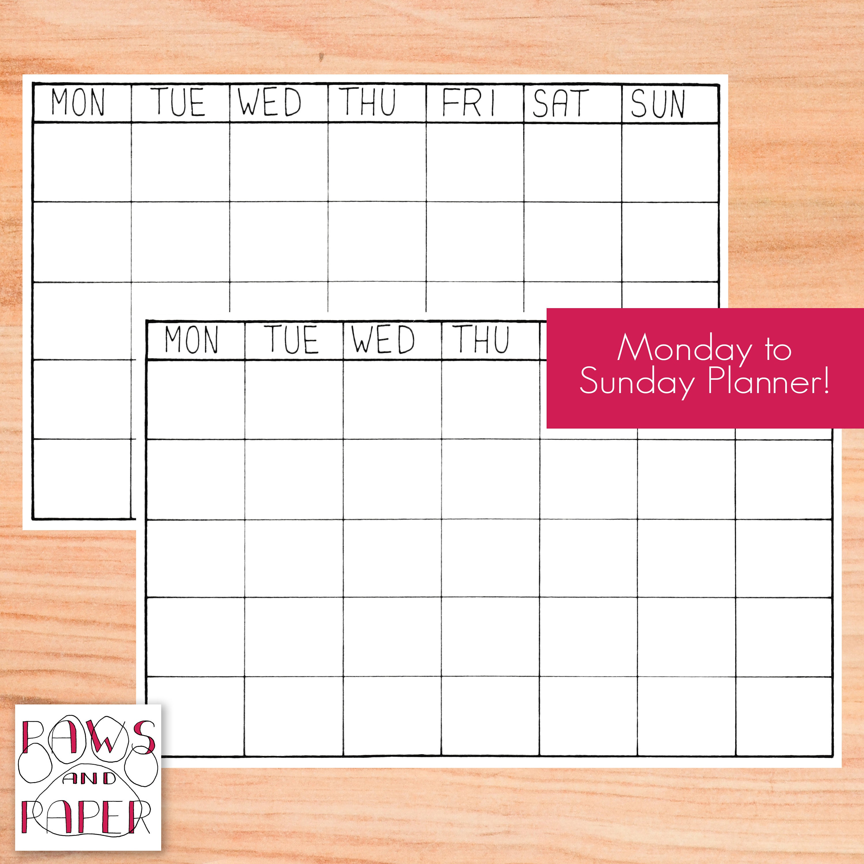 Printable Monthly Planner Month at a Glance Undated - Etsy