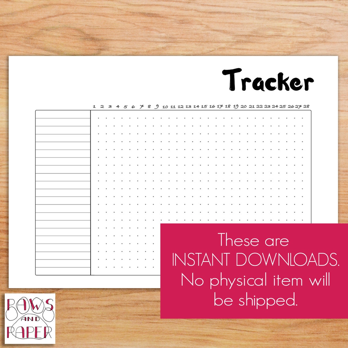 Habit Tracker Printable Undated for Your Planner or Bullet - Etsy