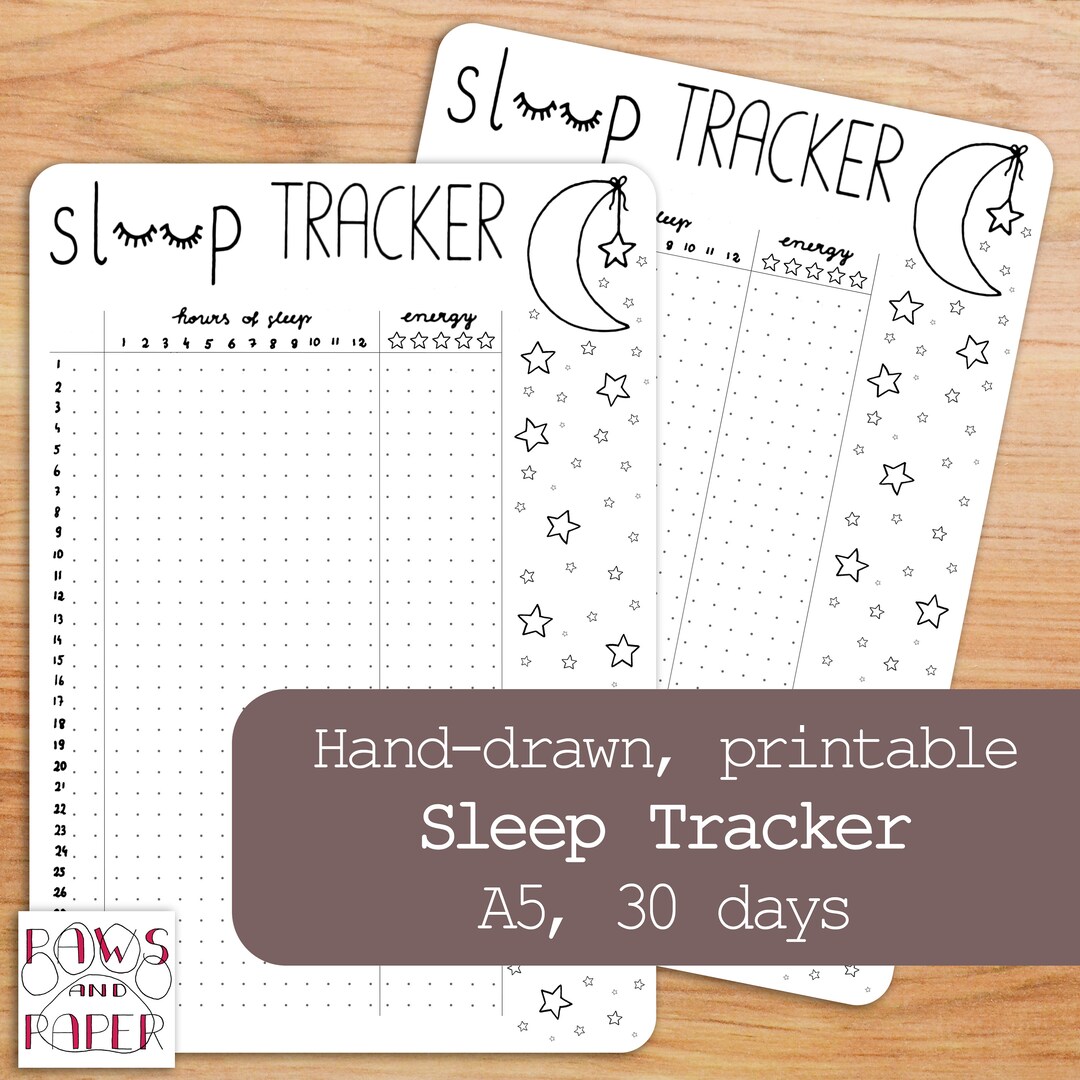 Printable Sleep Tracker for 30 Days. Undated Insert for Your Bullet ...