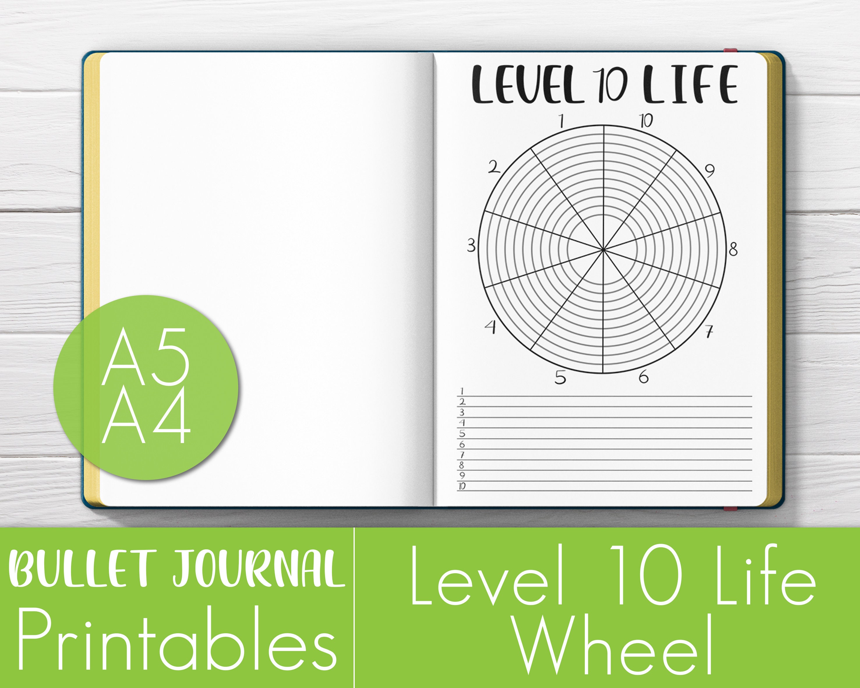 Level 10 Life Goal Setting Printable Bullet Journal Printable Planner ...
