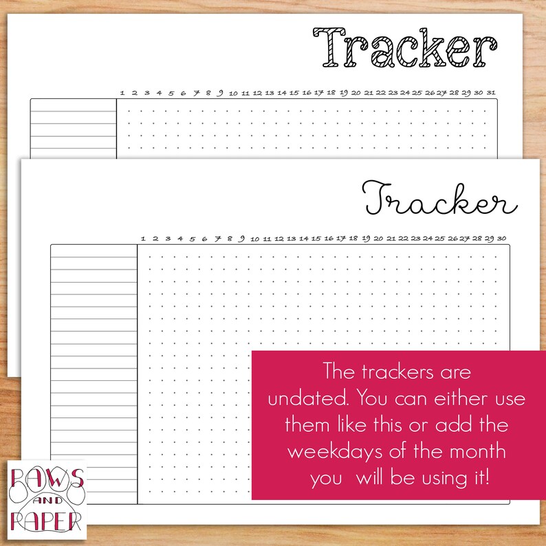 Habit Tracker Printable Undated for Your Planner or Bullet - Etsy
