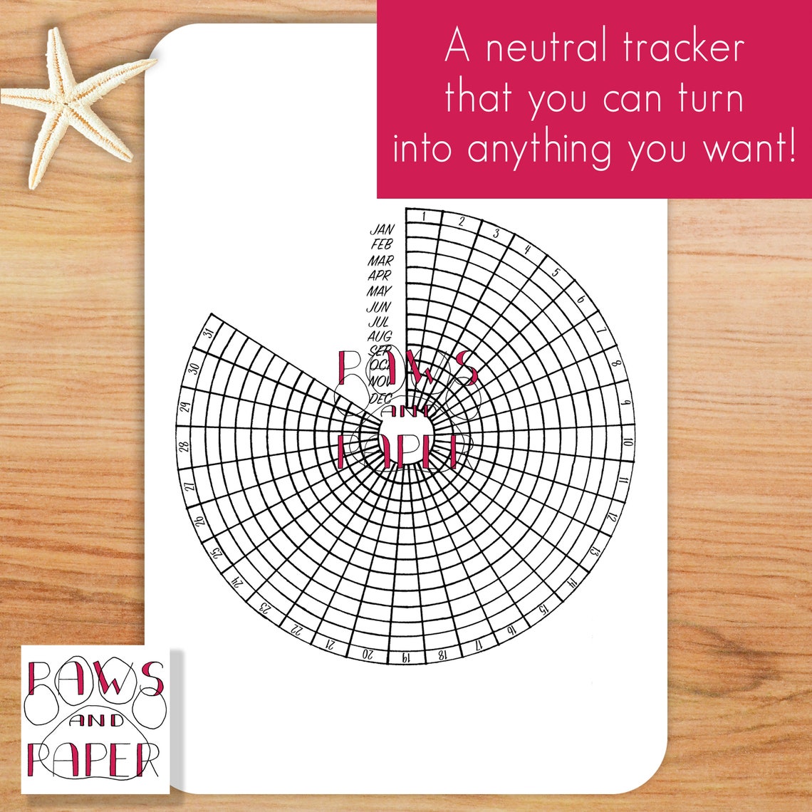 Circular Habit Tracker Printable for 12 Months. Handwritten - Etsy