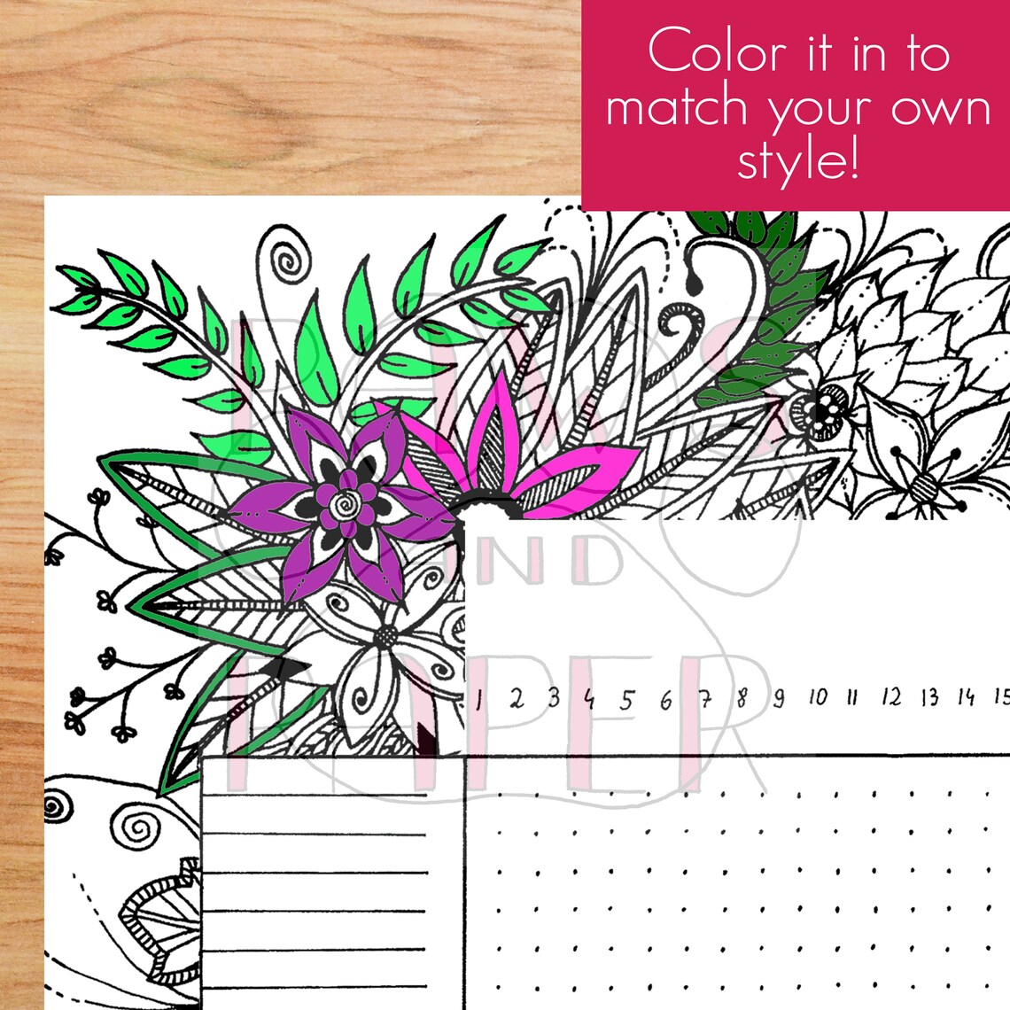 Habit Tracker Printable for 30 Days, Undated. Hand-drawn Floral ...